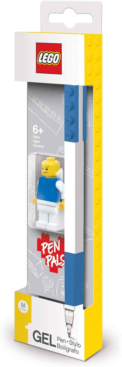 Amazon.com : IQ LEGO Stationery Pen Pal - LEGO Blue Gel Pen and Classic ...