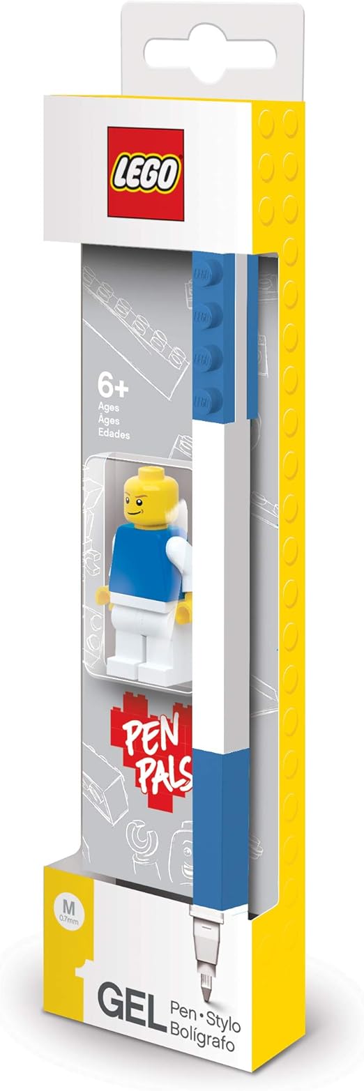 Amazon.com : IQ LEGO Stationery Pen Pal - LEGO Blue Gel Pen and Classic ...