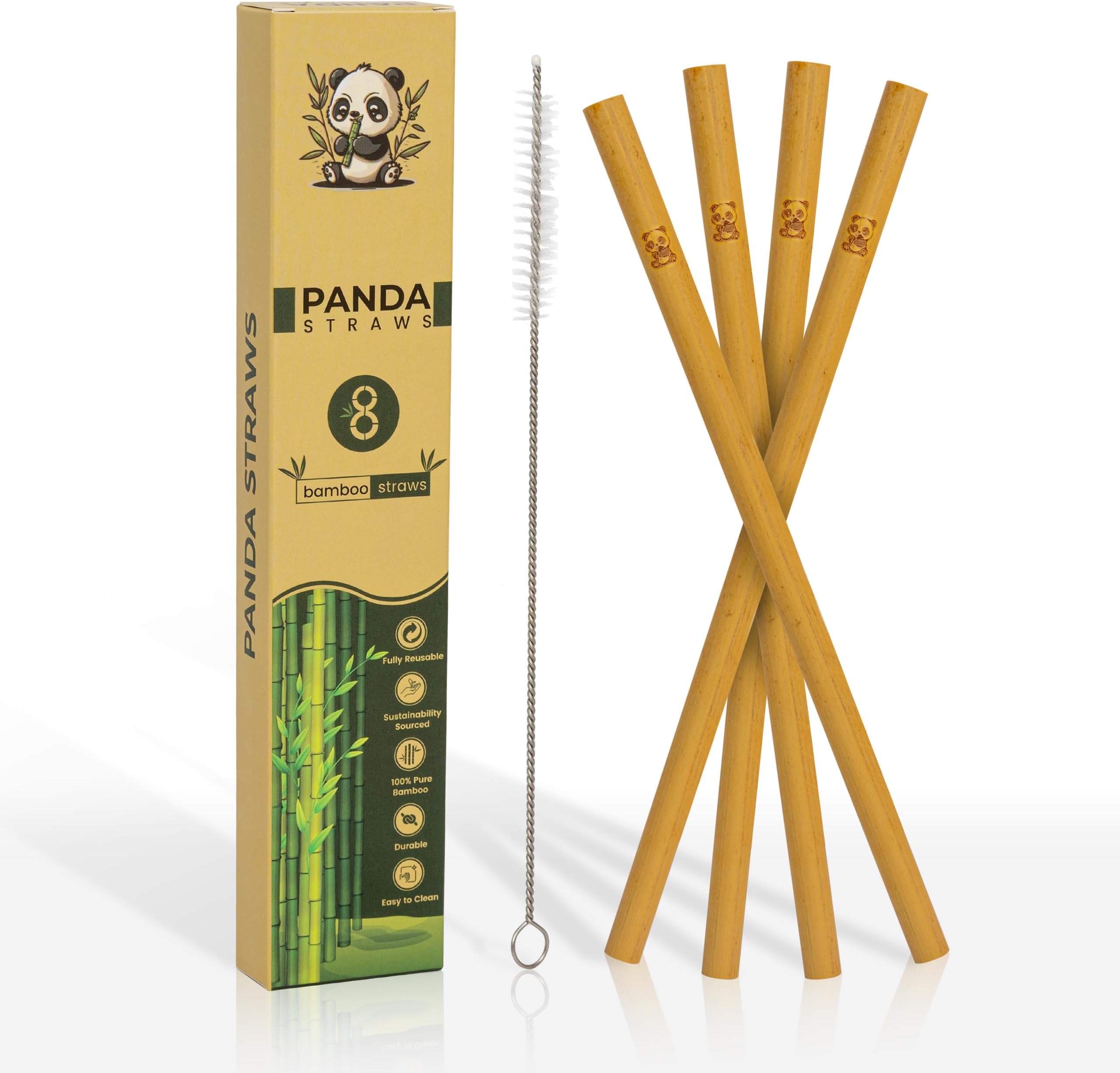 Amazon.com: Panda Straws: Reusable Bamboo Straws, High-End, BPA free ...