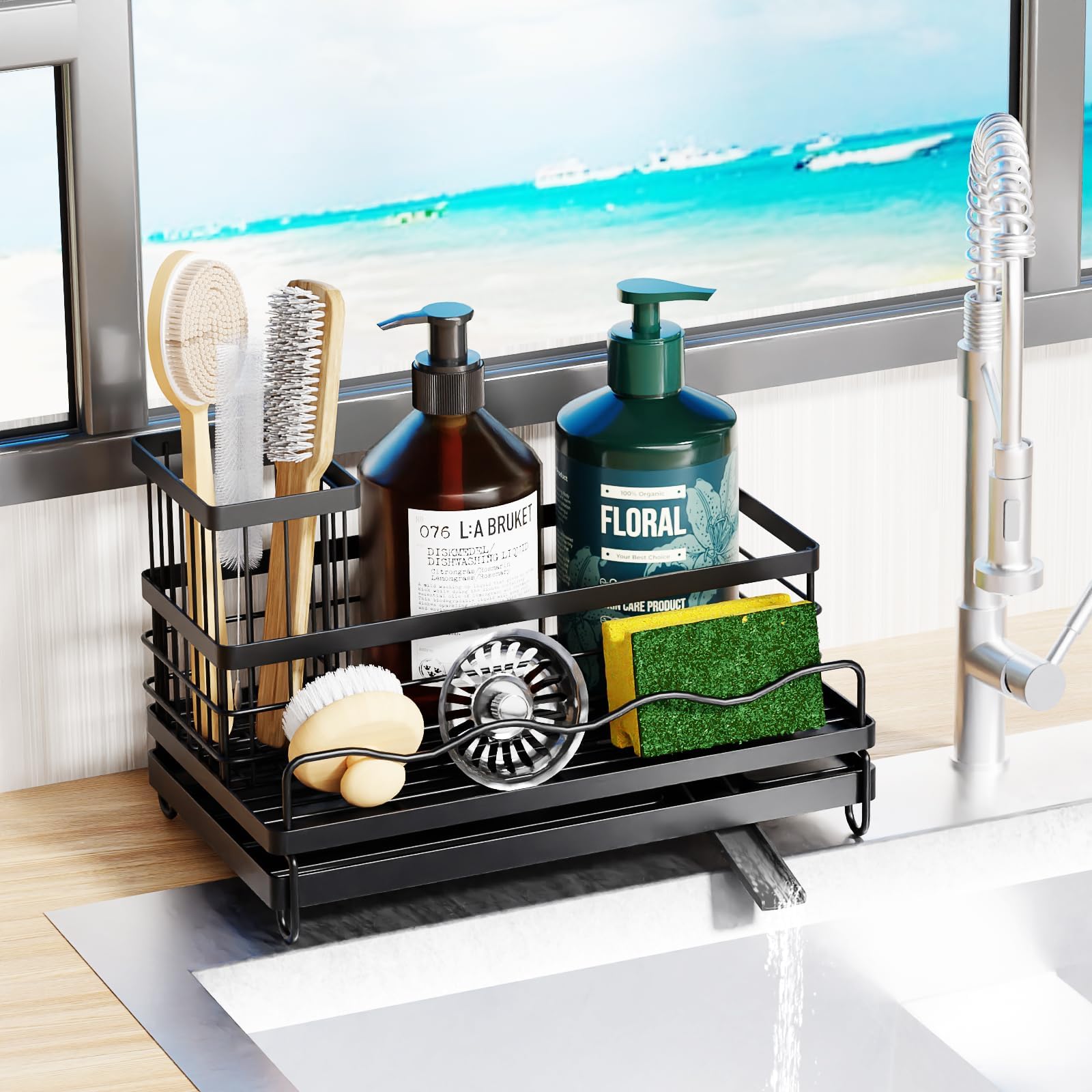 Amazon.com - Teahain Sponge Holder for Kitchen Sink Organizer, Sink ...