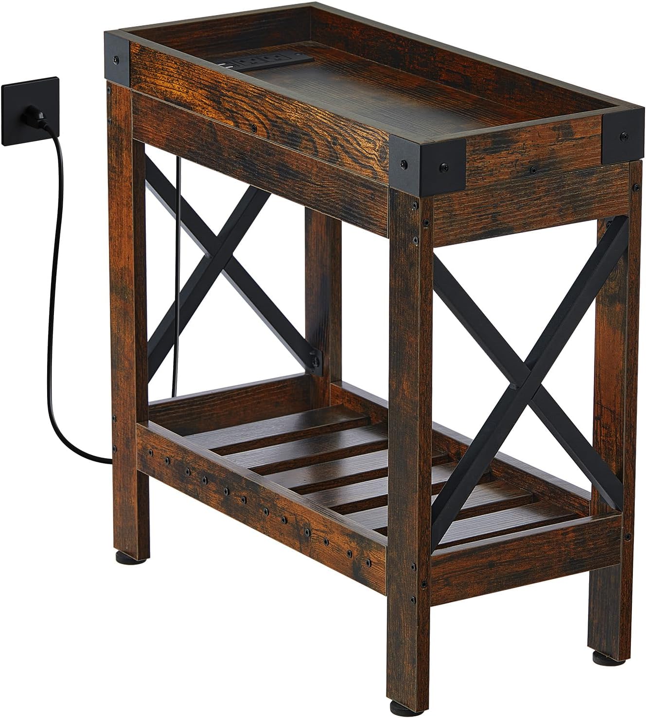 Amazon.com: ZEXVIDA Narrow Side Table, Slim End Table with Charging ...