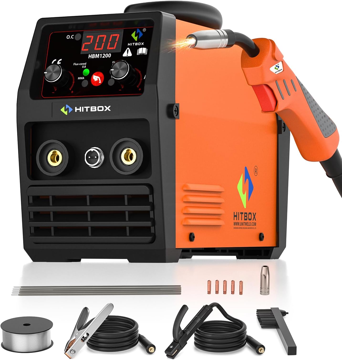 haxiaoer 145A MIG Welder, 110V Flux Core MIG Welder Machine, 3-in-1 MIG ...