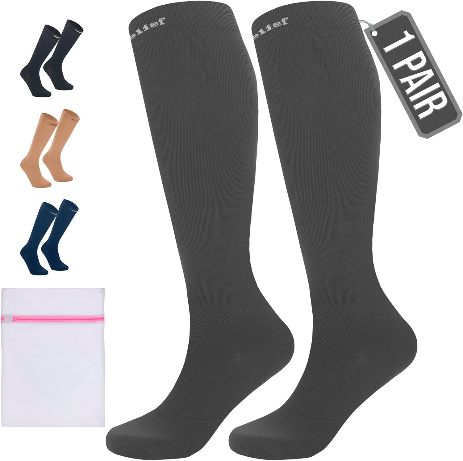 360 RELIEF Flight Compression Socks for Women & Men, Comfortable Travel ...