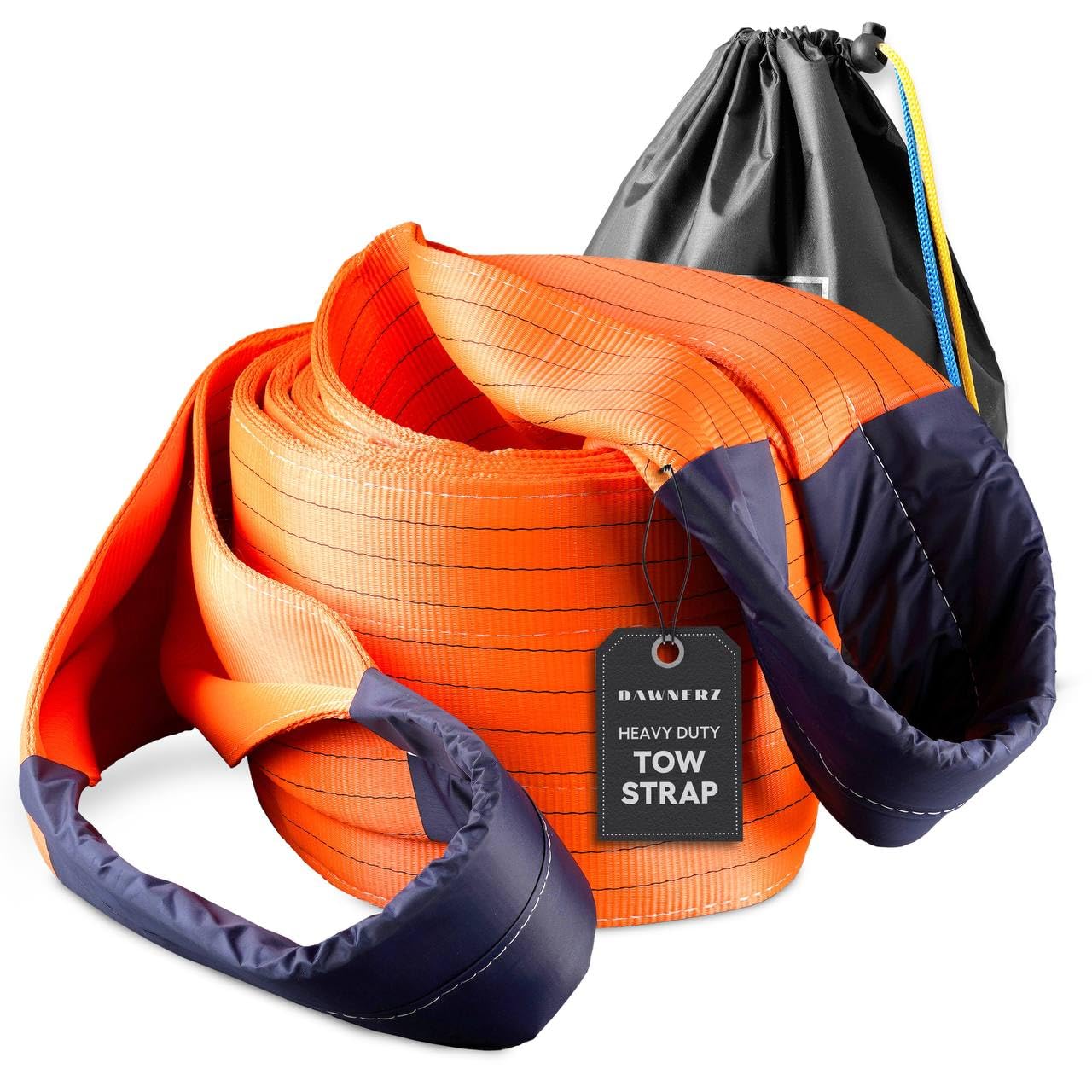 Amazon.com: Tow Strap Heavy Duty 20 ft 380000 lbs - Dawnerz Towing Rope ...