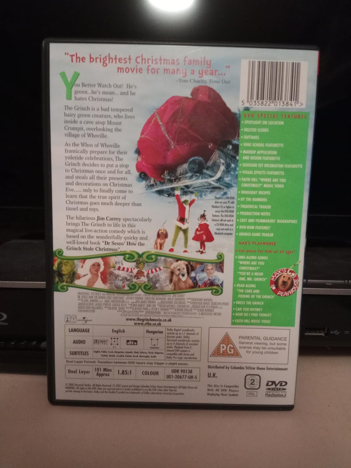 The Grinch [VHS] : Jim Carrey, Jeffrey Tambor, Christine Baranski ...