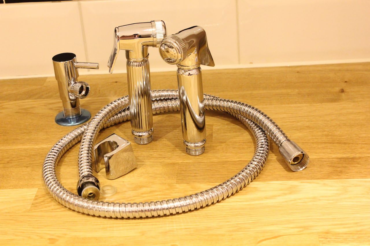 Shattaf hand held bidet chrome plated shower spray : Amazon.co.uk: Home ...