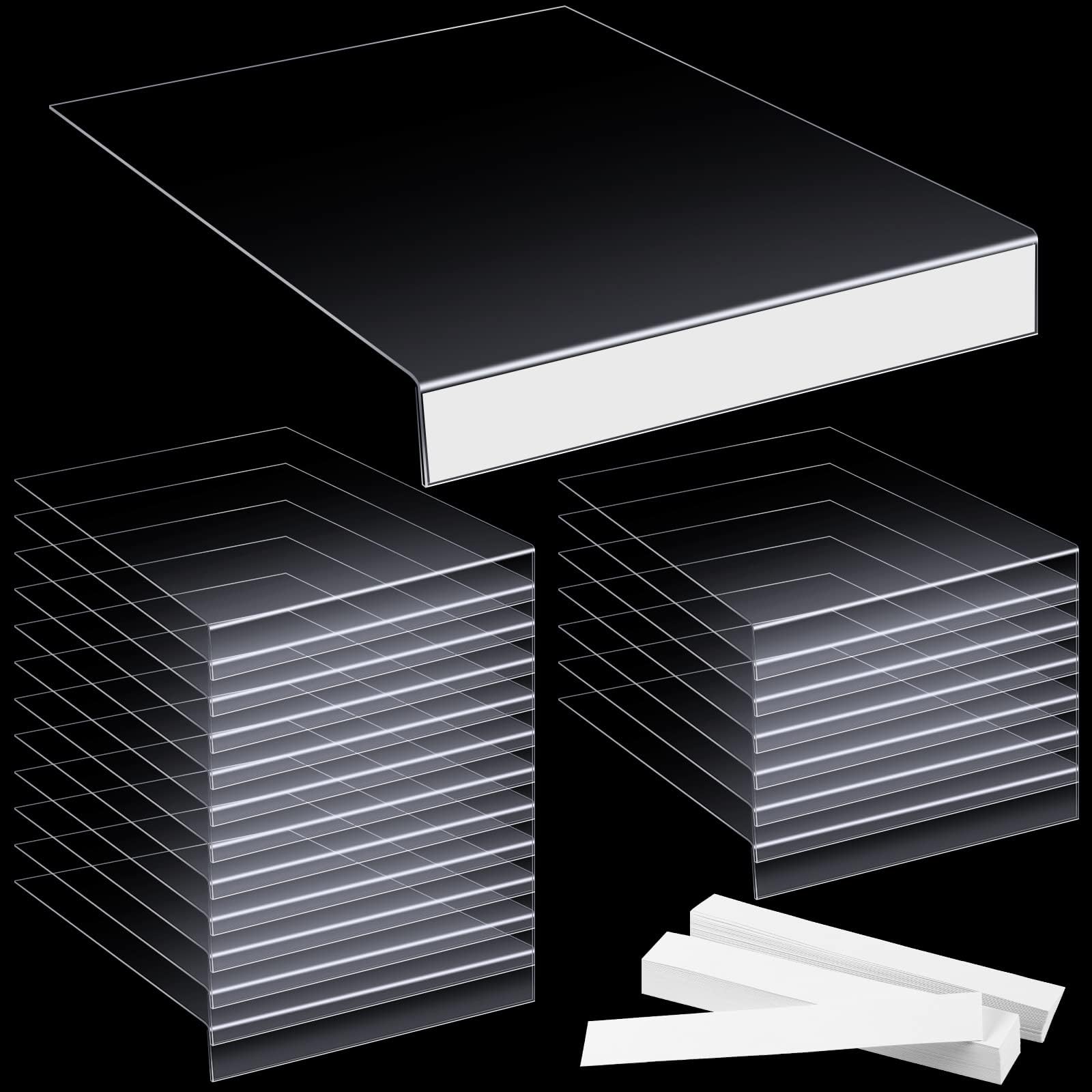 Amazon.com : Containlol 15 Pieces Moveable Shelf Label Holders Clear ...