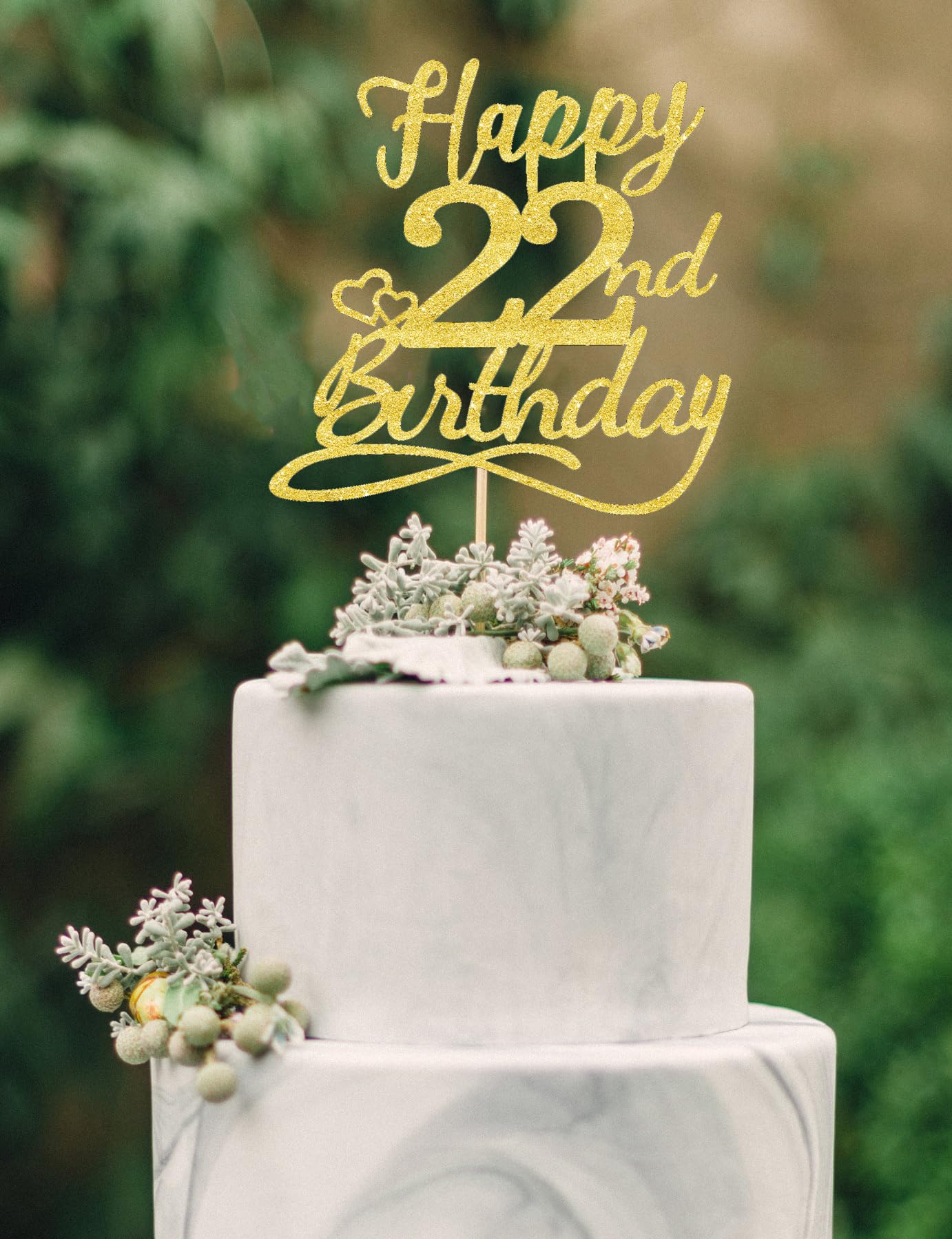 Snapklik.com : 22 Birthday Cake Toppers-Gold Glitter, Funny 22nd Cake ...