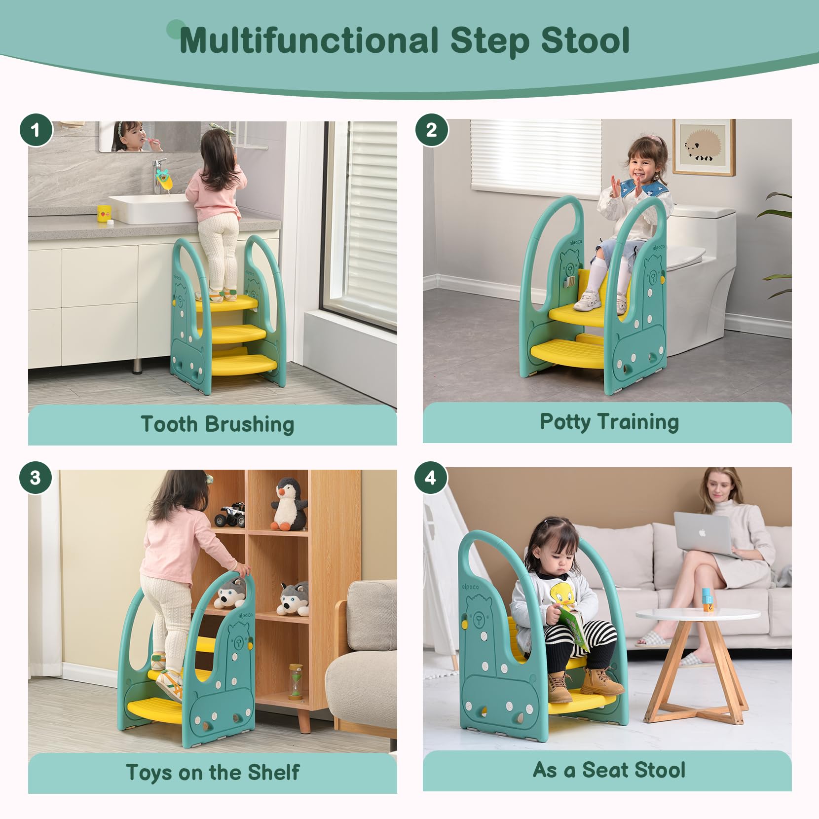 Snapklik.com : Toddler Step Stool Chair Onasti Kids 3 Step Standing ...
