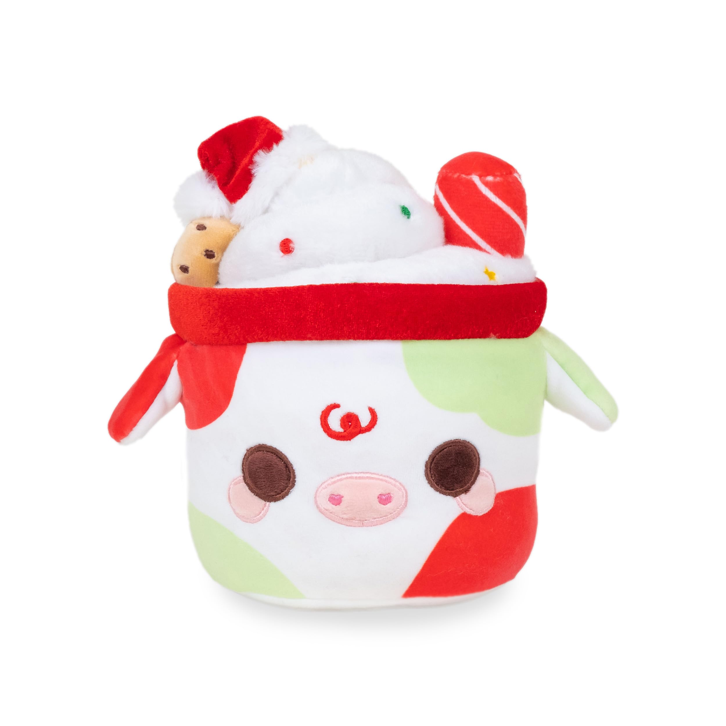 Amazon.com: Cuddle Barn PlushGoals - Lil Series Santa Mooshake ...