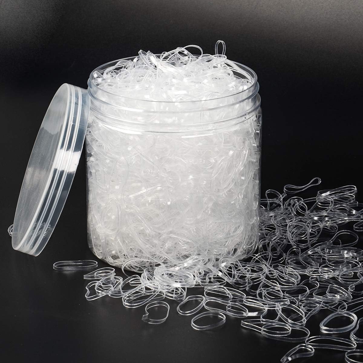 Amazon.com : AHIER 2000PCS Clear Elastic Hair Bands, 2mm in Width and ...