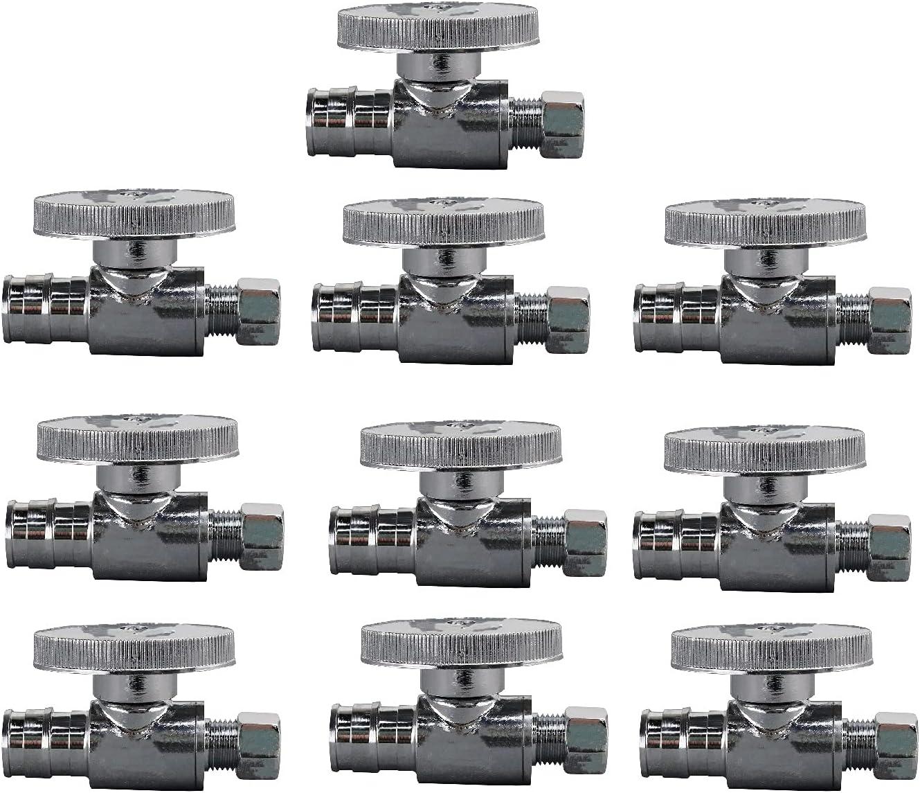 EZ-Fluid Expansion Type Pex Valve 3/8"OD Compression x 1/2"Pex Fittings ...