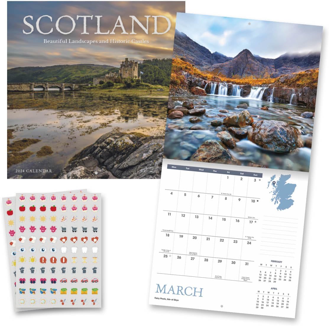 Scotland Calendar 2024 Wall Calendar : Amazon.co.uk: Stationery ...