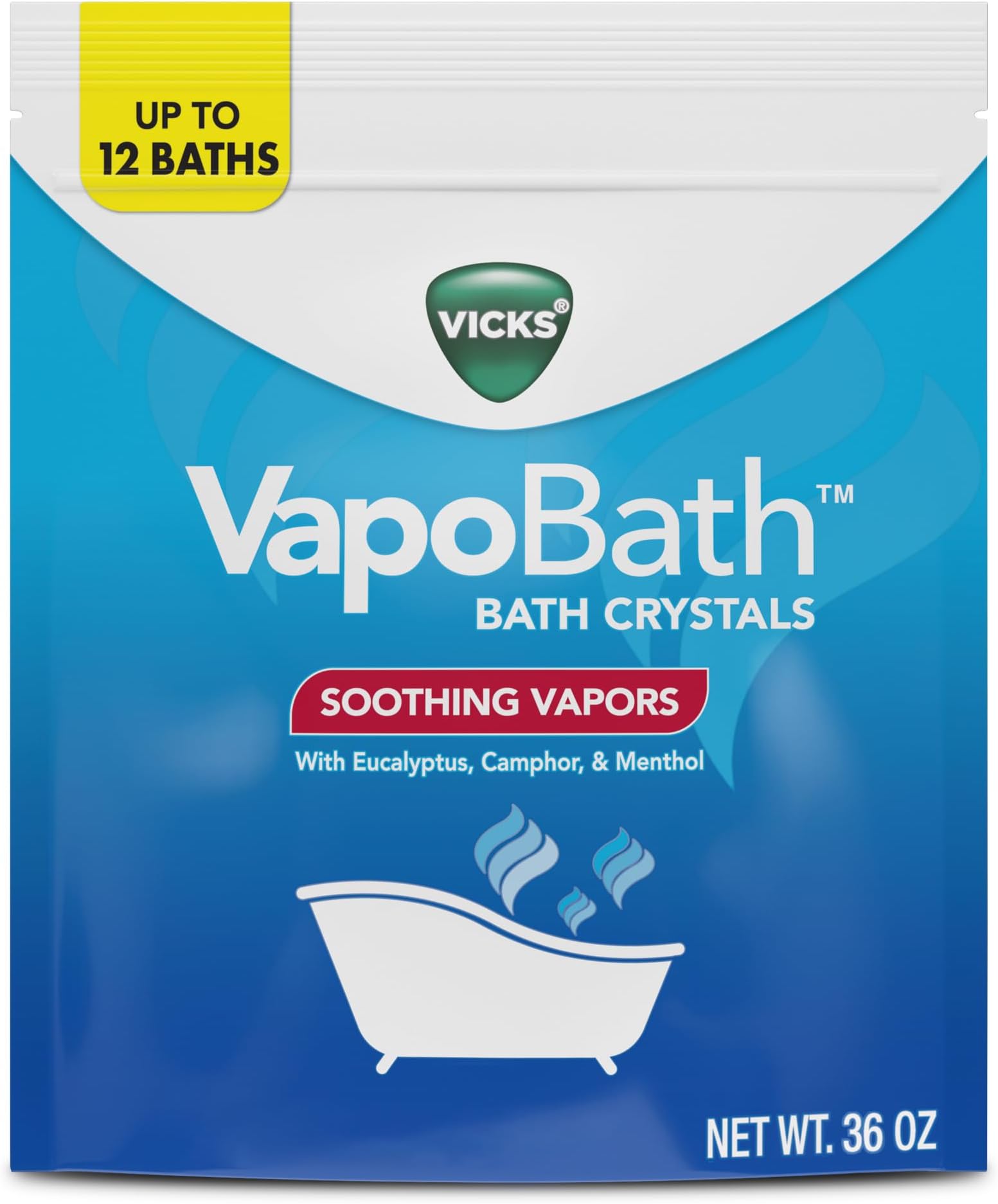 Amazon.com: Vicks VapoBath, Bath Salts, Bath Bomb, Non-Medicated Bath ...