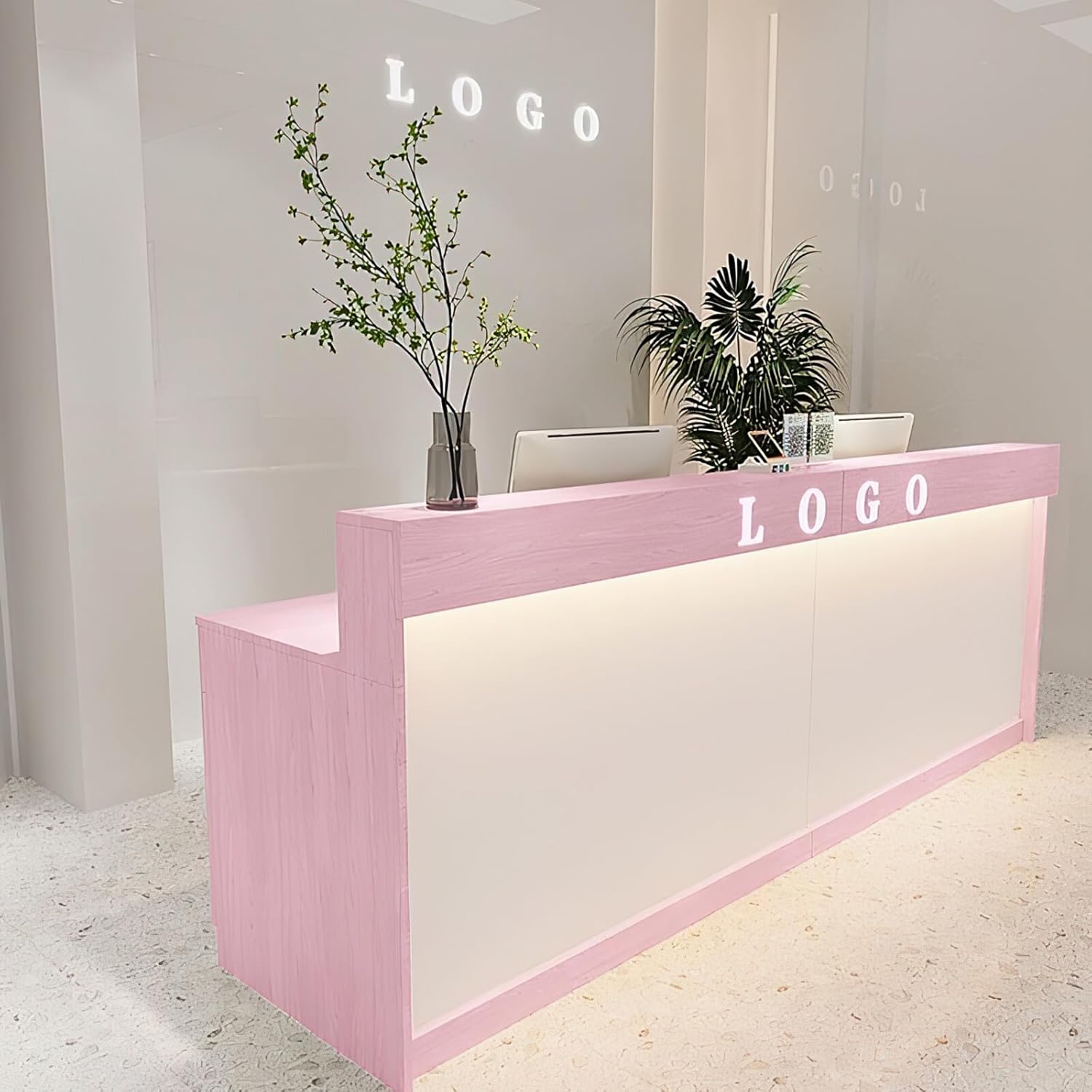 Amazon.com: Huariifowm Modern Reception Counter, Office Reception Stand ...