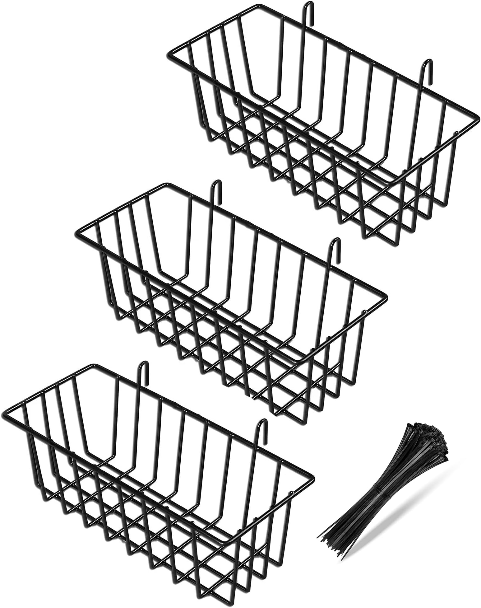 Amazon.com - 10 Pack Wall Grid Panel Hanging Wire Basket, Metal Wall ...