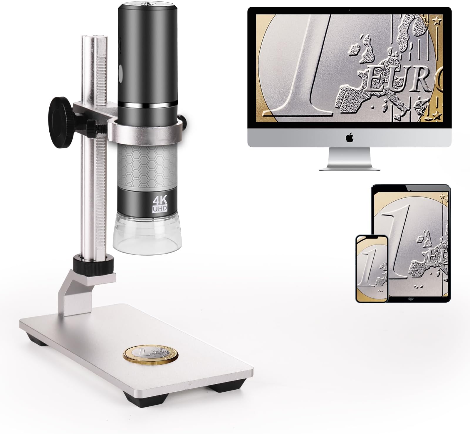 Cainda 4K 3840x2160p WiFi Digital Microscope Camera with Adjustable ...