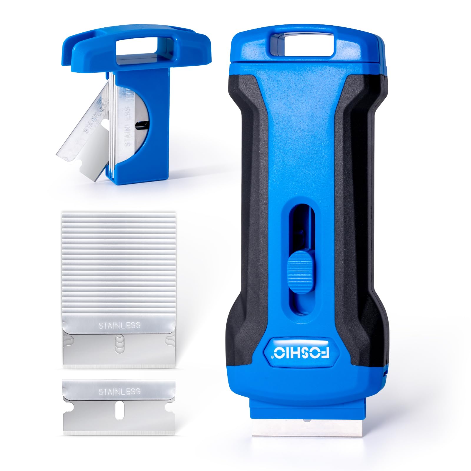 Amazon.com: FOSHIO Razor Blade Scraper Tool with 20pcs Extra Stainless ...