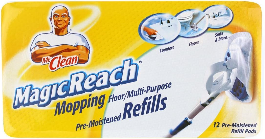 Amazon.com: Mr. Clean 01639 MagicReach Mop Pad 12 Count : Health ...