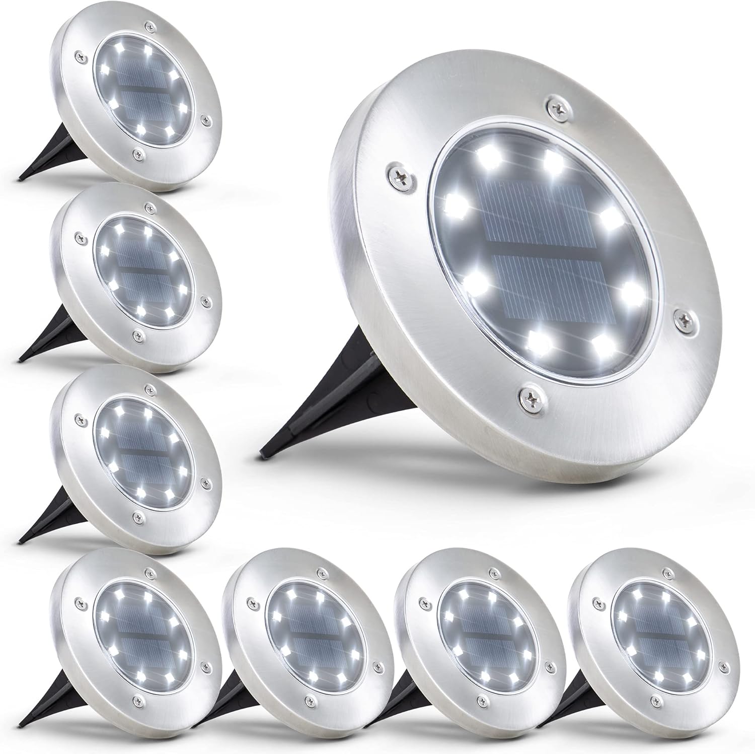 B.K.Licht I 8er-Set LED Solarlampen für außen I LED Gartenlampen I ...