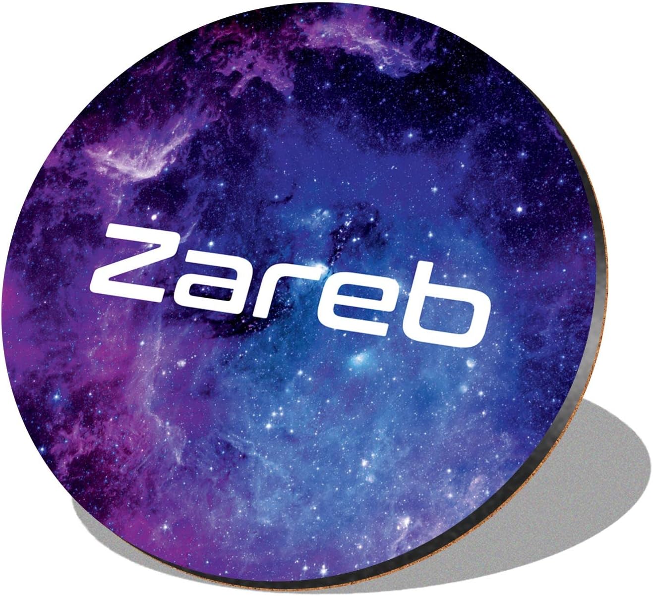 1 x Round Coaster - Name Zareb Space Universe Galaxy Stars Letter ...