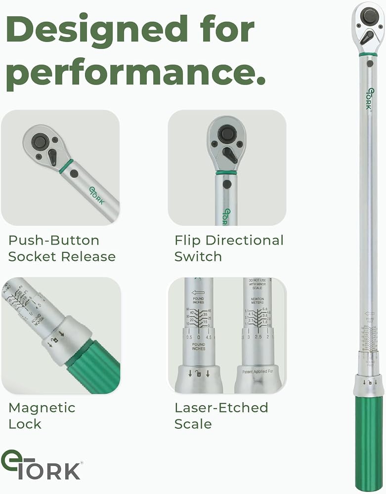 12 Torque Wrench with Magnetic Lock System - Foot Philippines | Ubuy