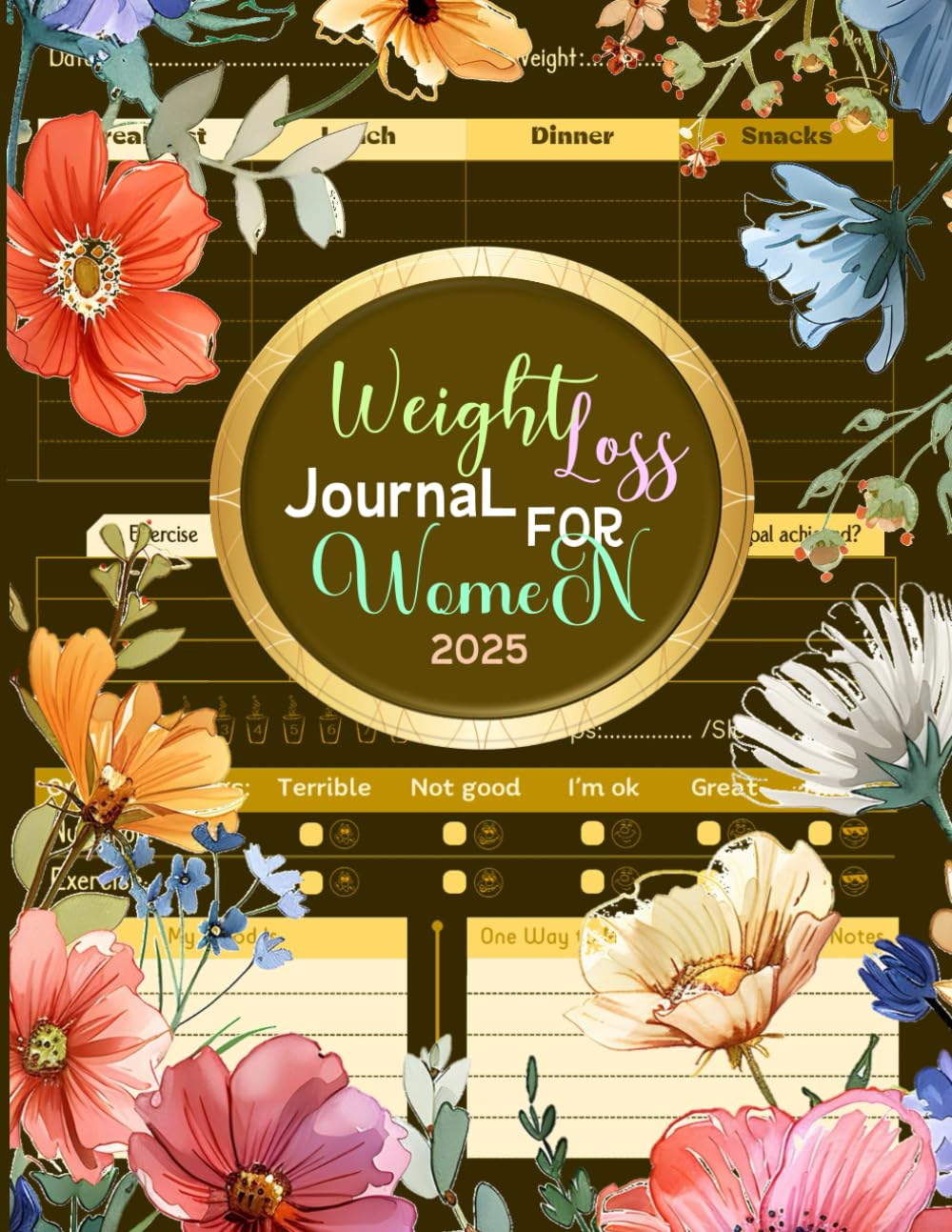 Weight Loss Journal for Women 2025: Records Daily Food and Fitness ...