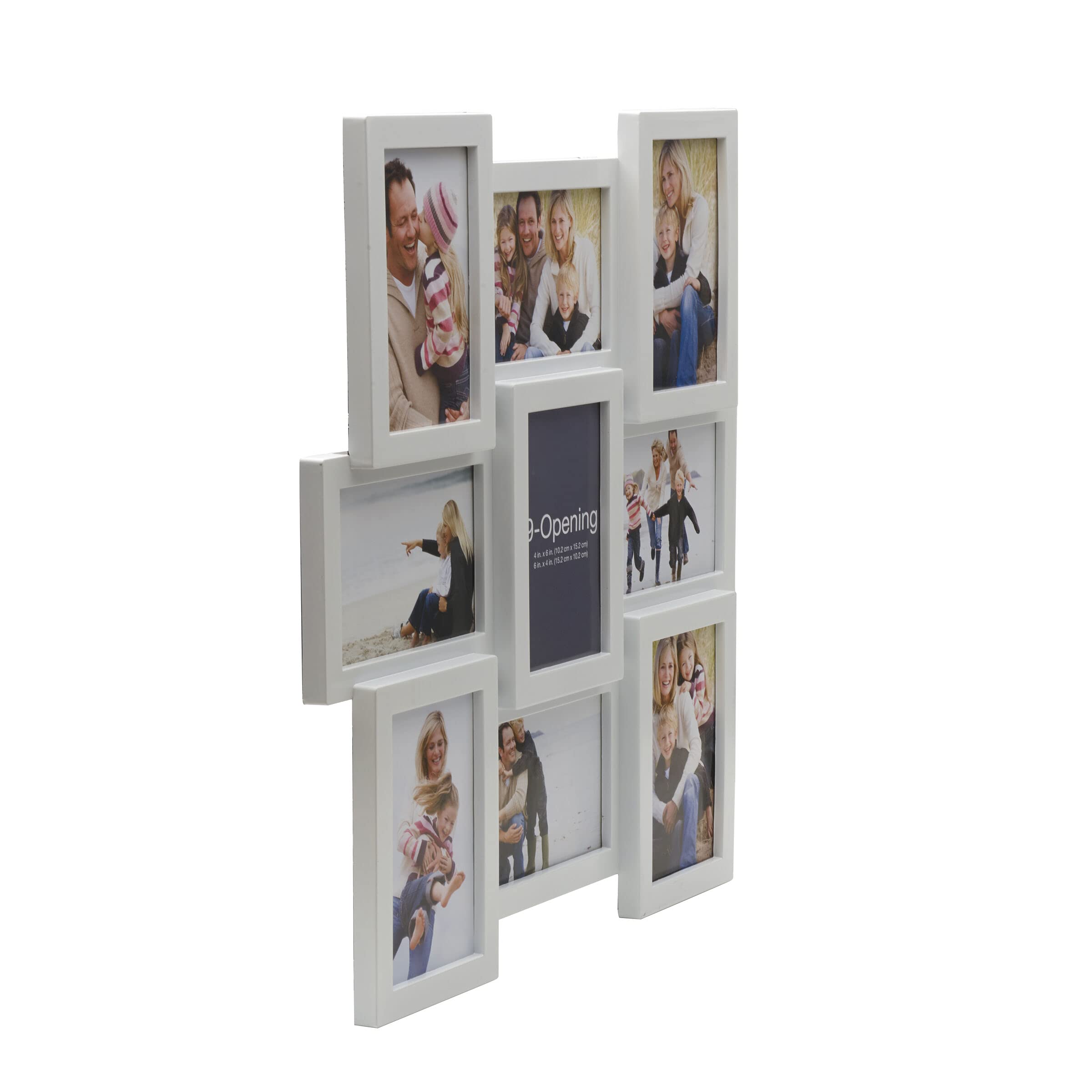 Melannco 18 x 18 Inch 9 Opening Photo Collage Frame, Displays Four 4x6 ...