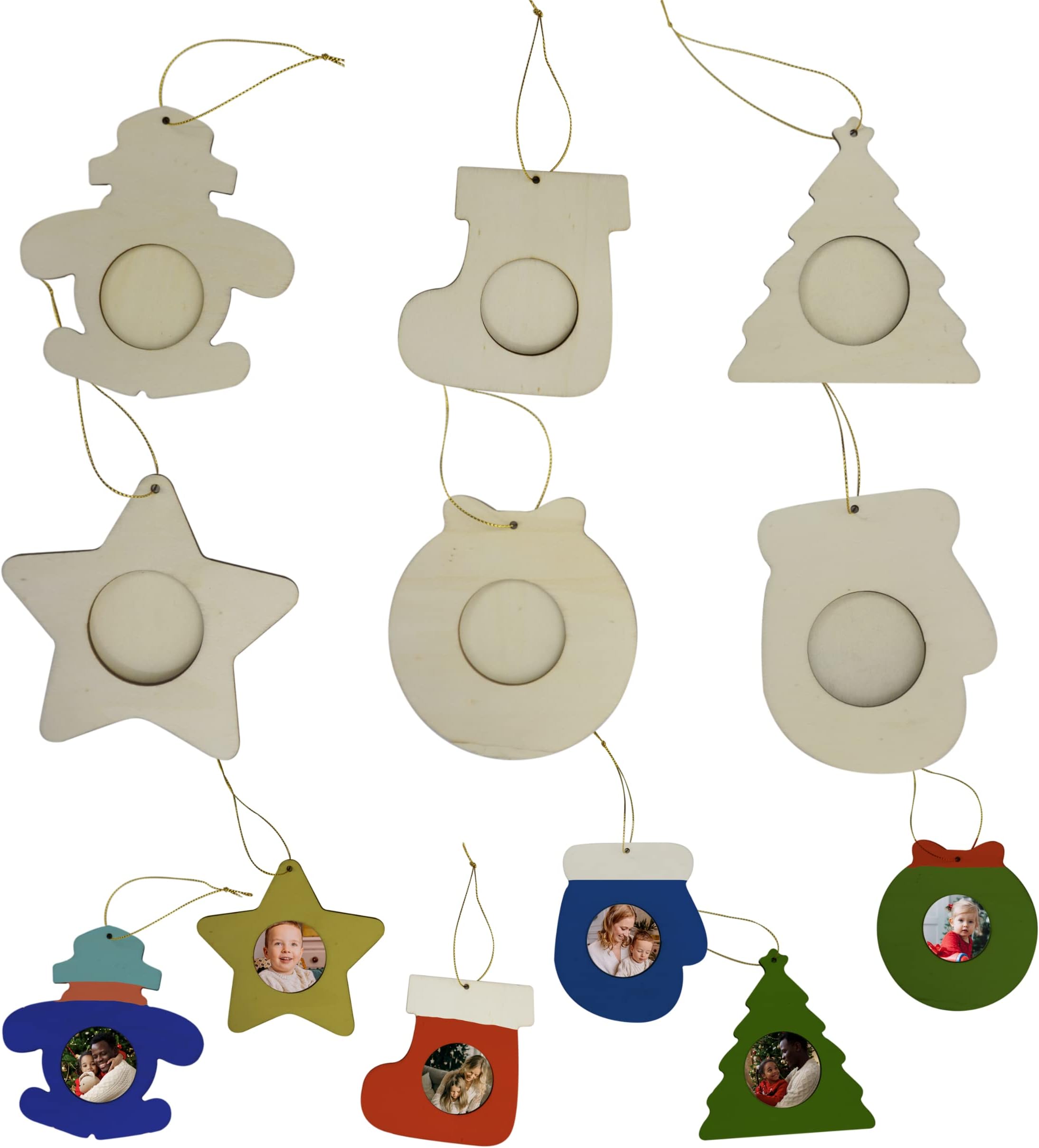 Amazon.com: Creative Hobbies 36-Pack Photo Frame Ornaments, Holiday ...