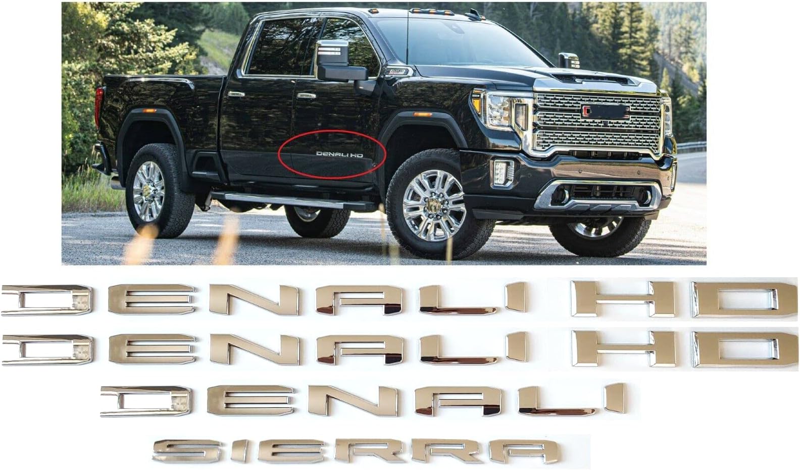 Amazon.com: 4pack Set 2019-2025 Emblems Denali DENALIHD Plus one Sierra ...