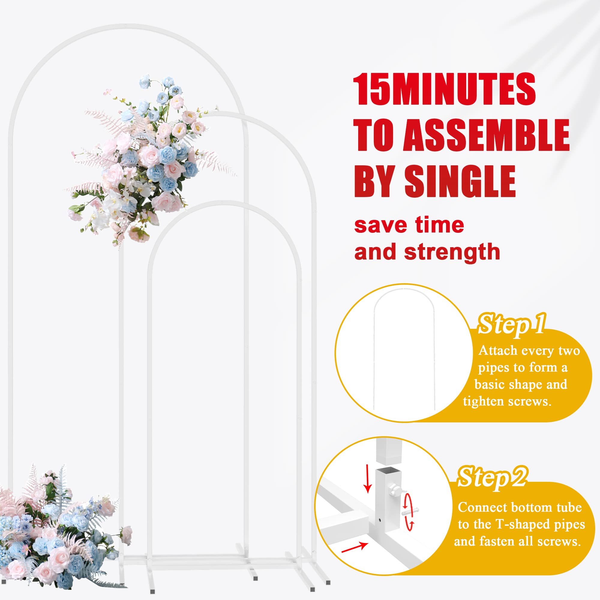 Snapklik.com : Putros Metal Arch Stand White Wedding Chiara Backdrop ...