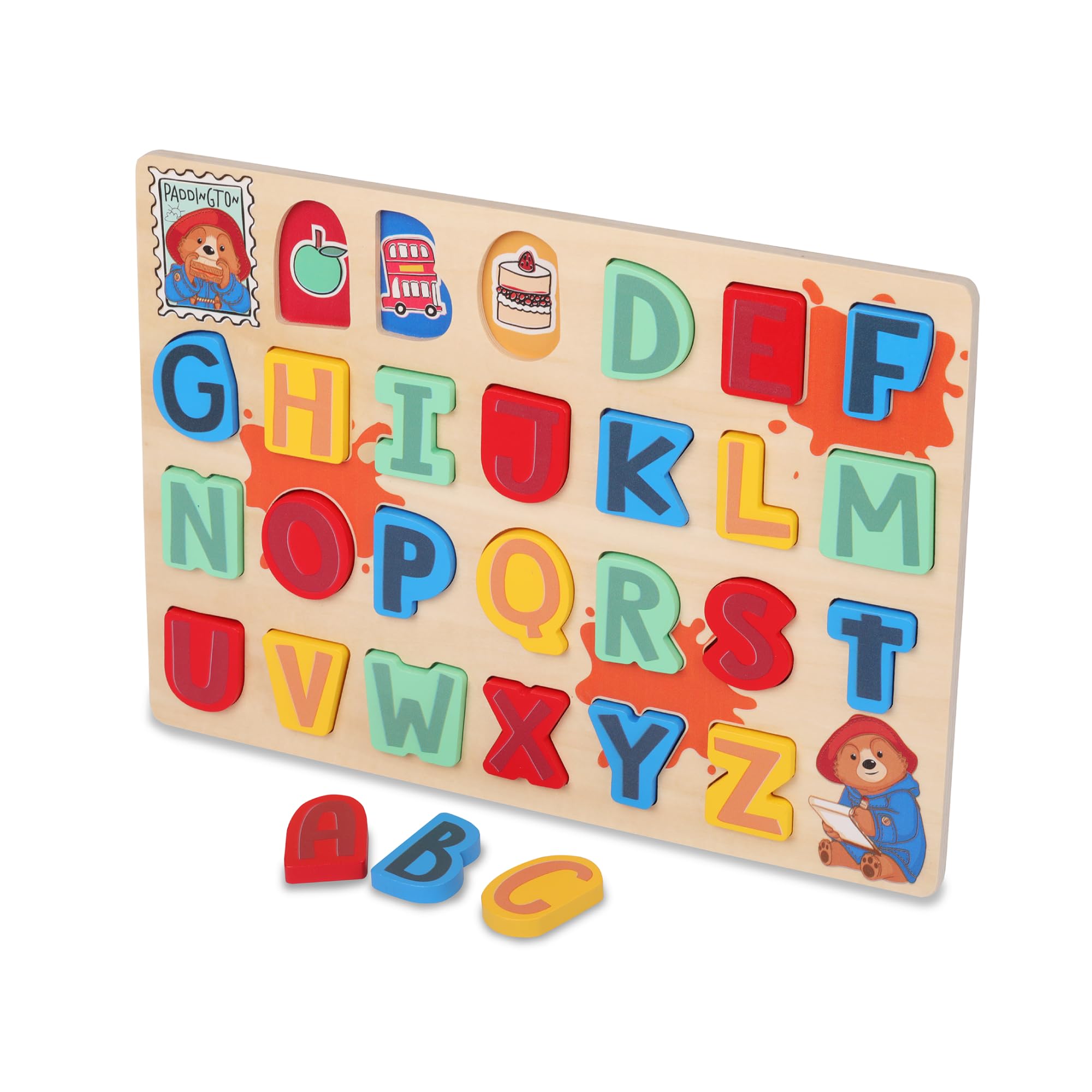 Buy Paddington Bear Wooden Alphabet Puzzle - 26 Colourful Wood Pieces ...