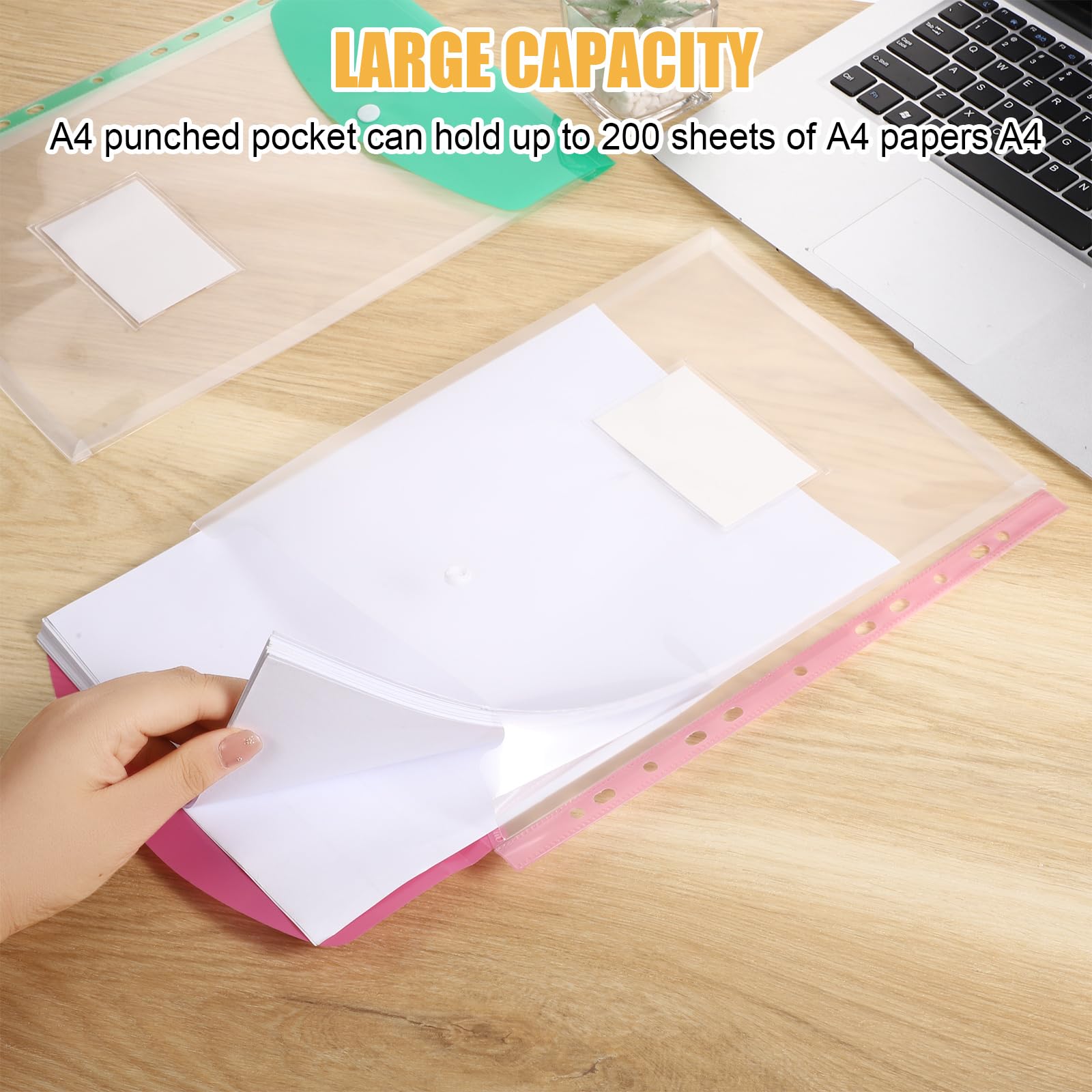 Plastic Wallets A4 Punched Pockets, 14 Pack Expandable Plastic Folders ...