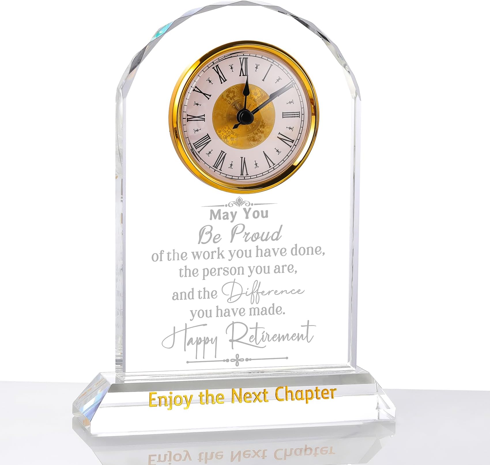 Amazon.com: Ornalrist Retirement Gifts for Women Men K9 Crystal Clock ...