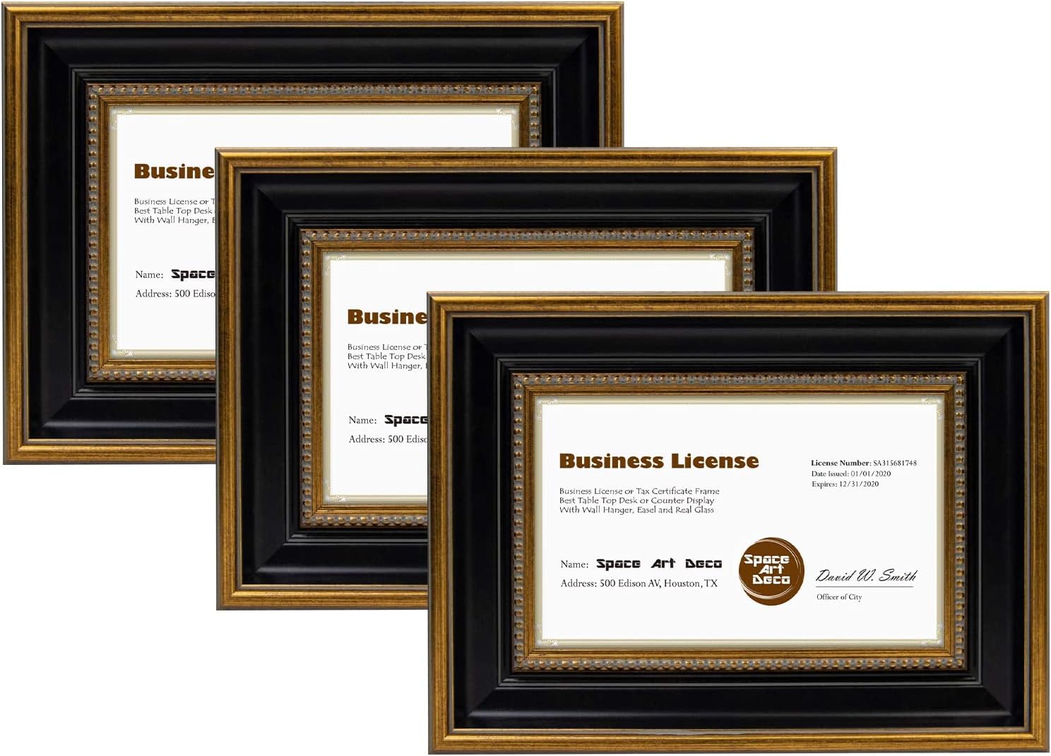Amazon.com - Space Art Deco, 8.5x5.5 Business License Frame ...