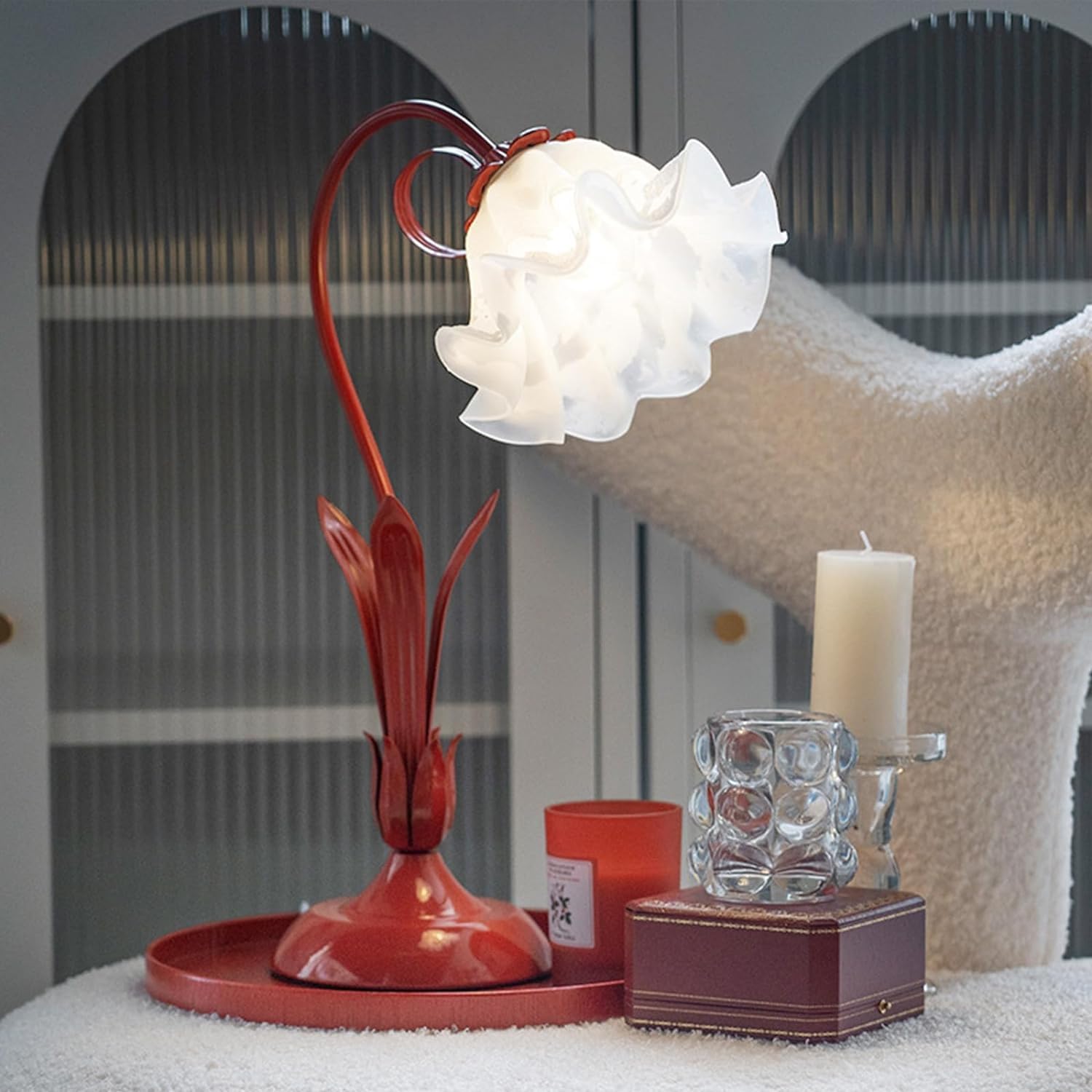 Snapklik.com : PURESILKS Flower Table Lamp Green Small Table Lamp ...