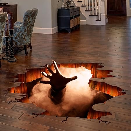 Amazon.com: 3D Bloody Halloween Floor Decals Spooky Ghost Wall Floor ...