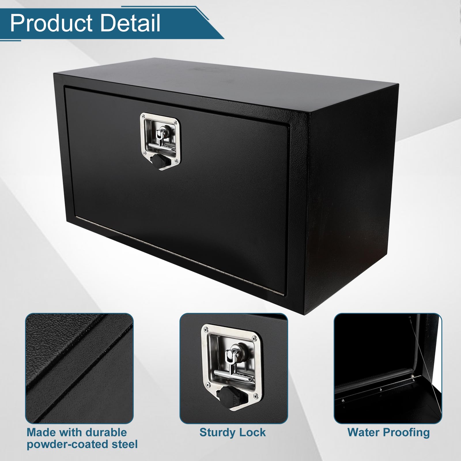 Snapklik.com : 30"X14"X16" Underbody Utility Tool Box Truck Box Black ...