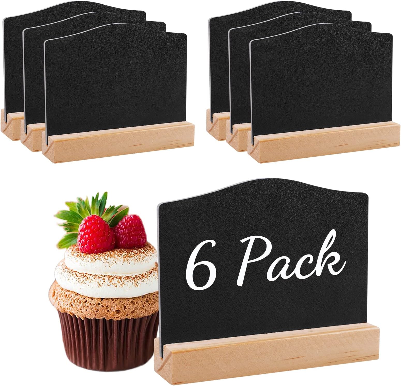 Mooshy Mini Chalkboard Signs 6 Pack Small Black Chalk Board Double ...