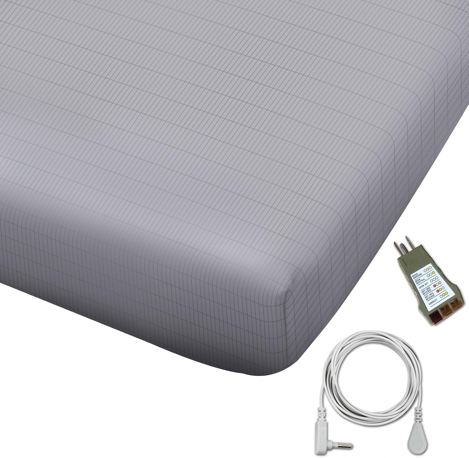 Grounding Fitted Sheet with Grounding Cord, Extra Deep Grounding Queen ...