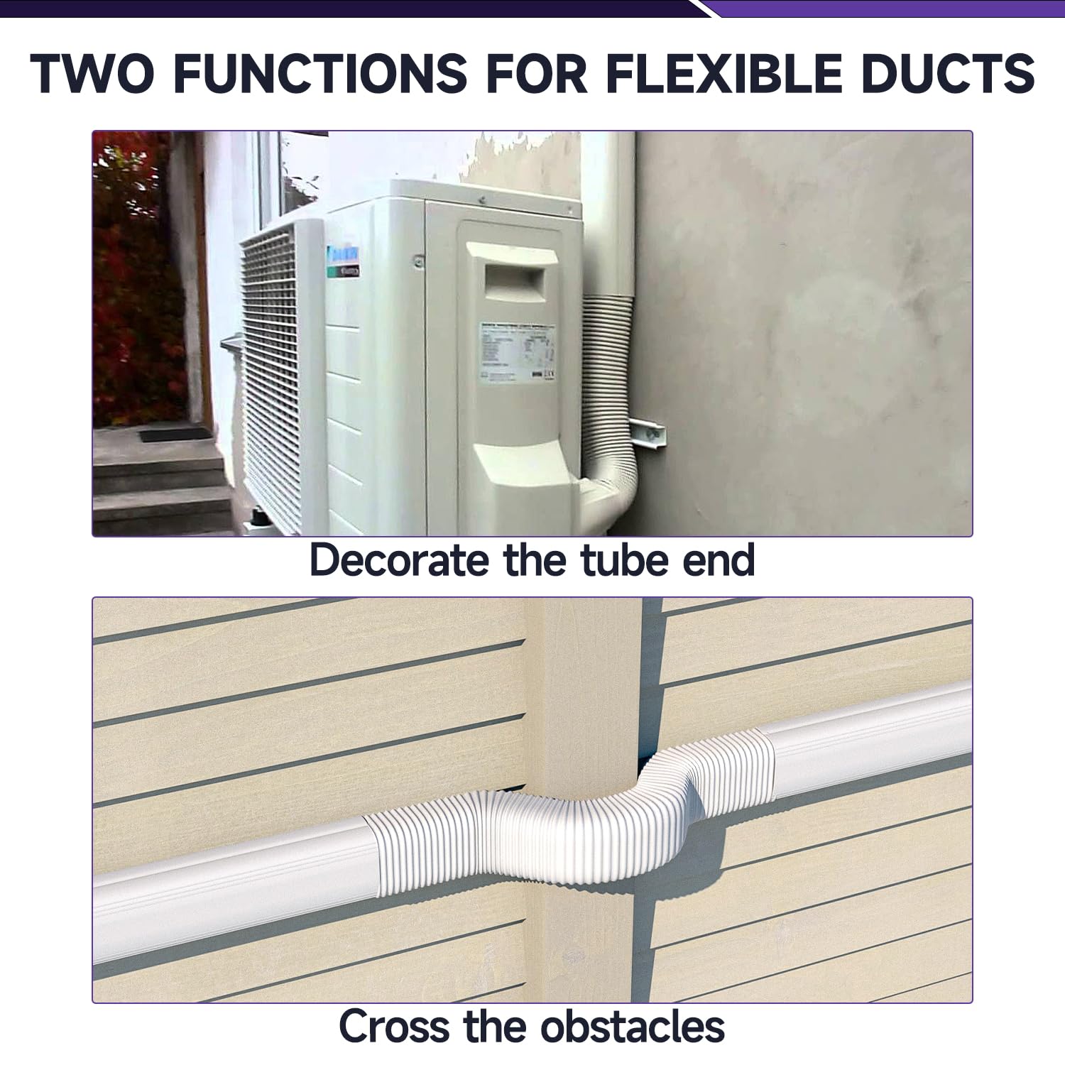 Snapklik.com : Mini-Split Line Set Cover Accesories: 4" 1.9 Ft Flexible ...