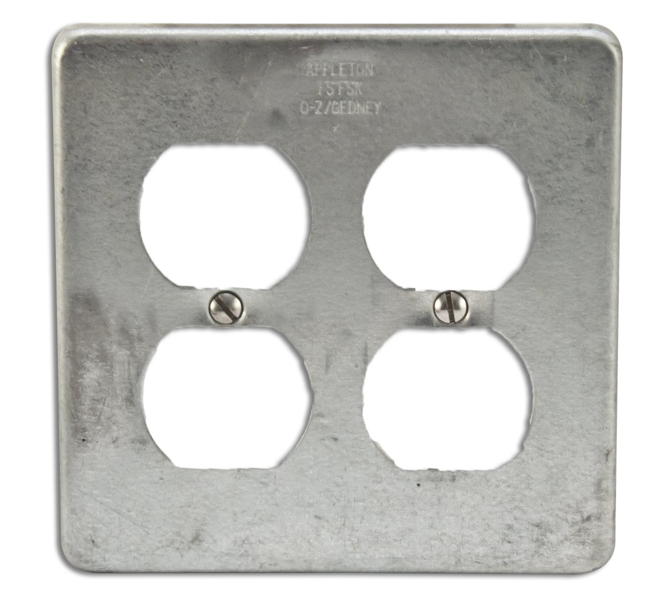 Appleton FSK-2DR Duplex Receptacle Cover, 2-Gang, Steel, For FS Device ...