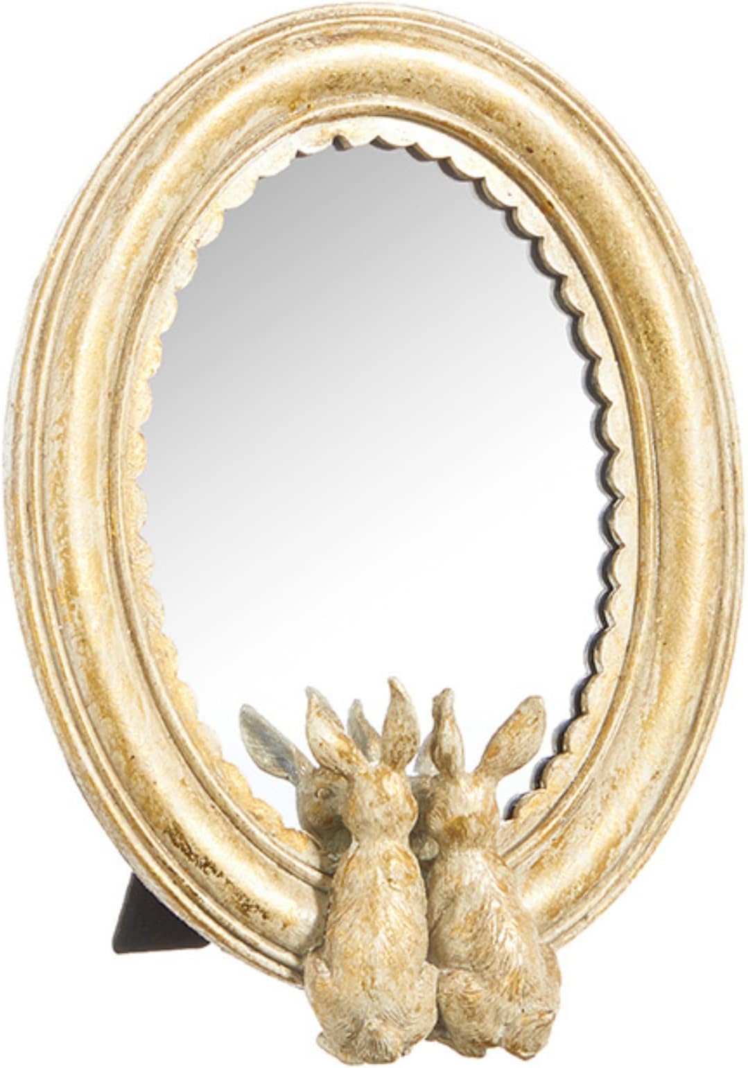 Amazon.com: Wowser Gold Toned Tabletop Mirror with Rabbits Looking in ...
