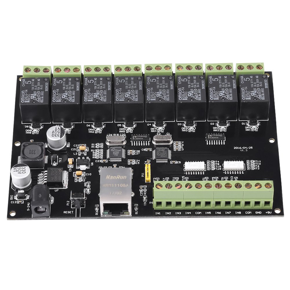 Bewinner TCP/IP Relay Remote Control, 8-Way 10A Relay Controller Network Relay Switch Controller ...