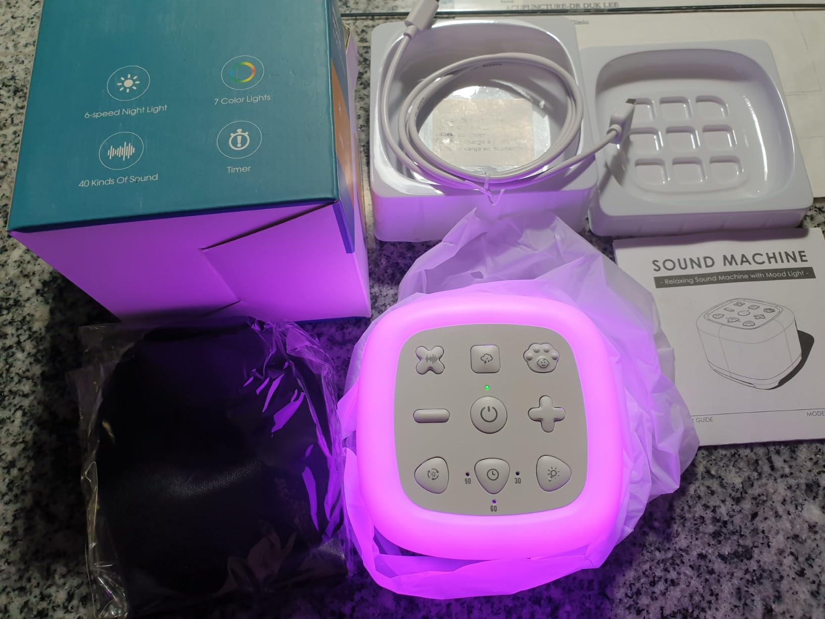 Amazon.com: White Noise Machine,Portable Sound Machine for Baby Adult ...