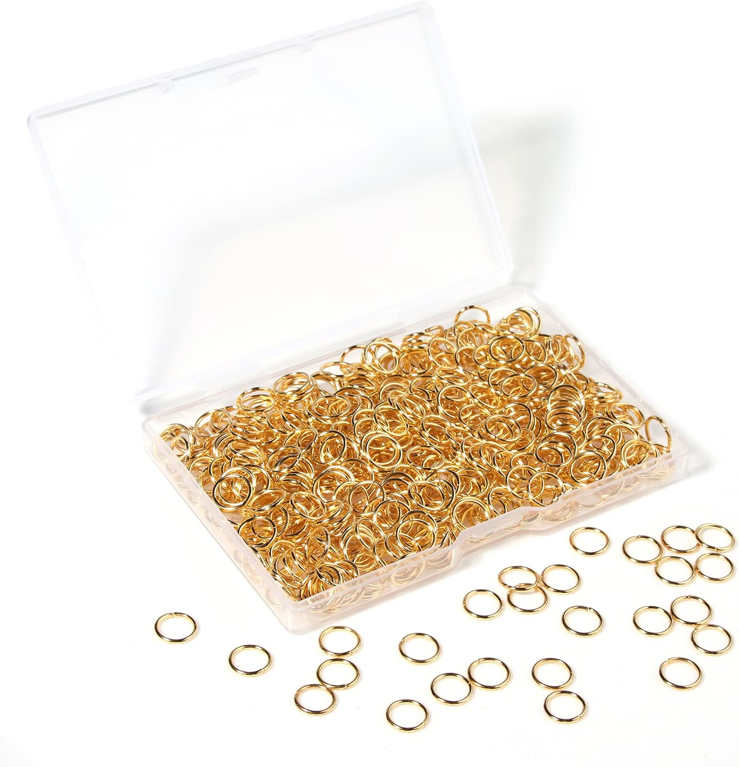 Amazon.com: BEADNOVA 8mm Open Jump Rings Gold Jump Rings for Jewelry ...