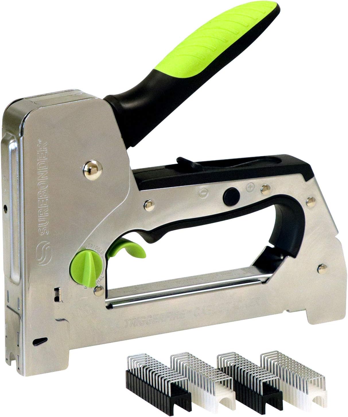 Surebonder TRIGGERFIRE Cable Tacker Staple Gun, Safely Secure Varying ...
