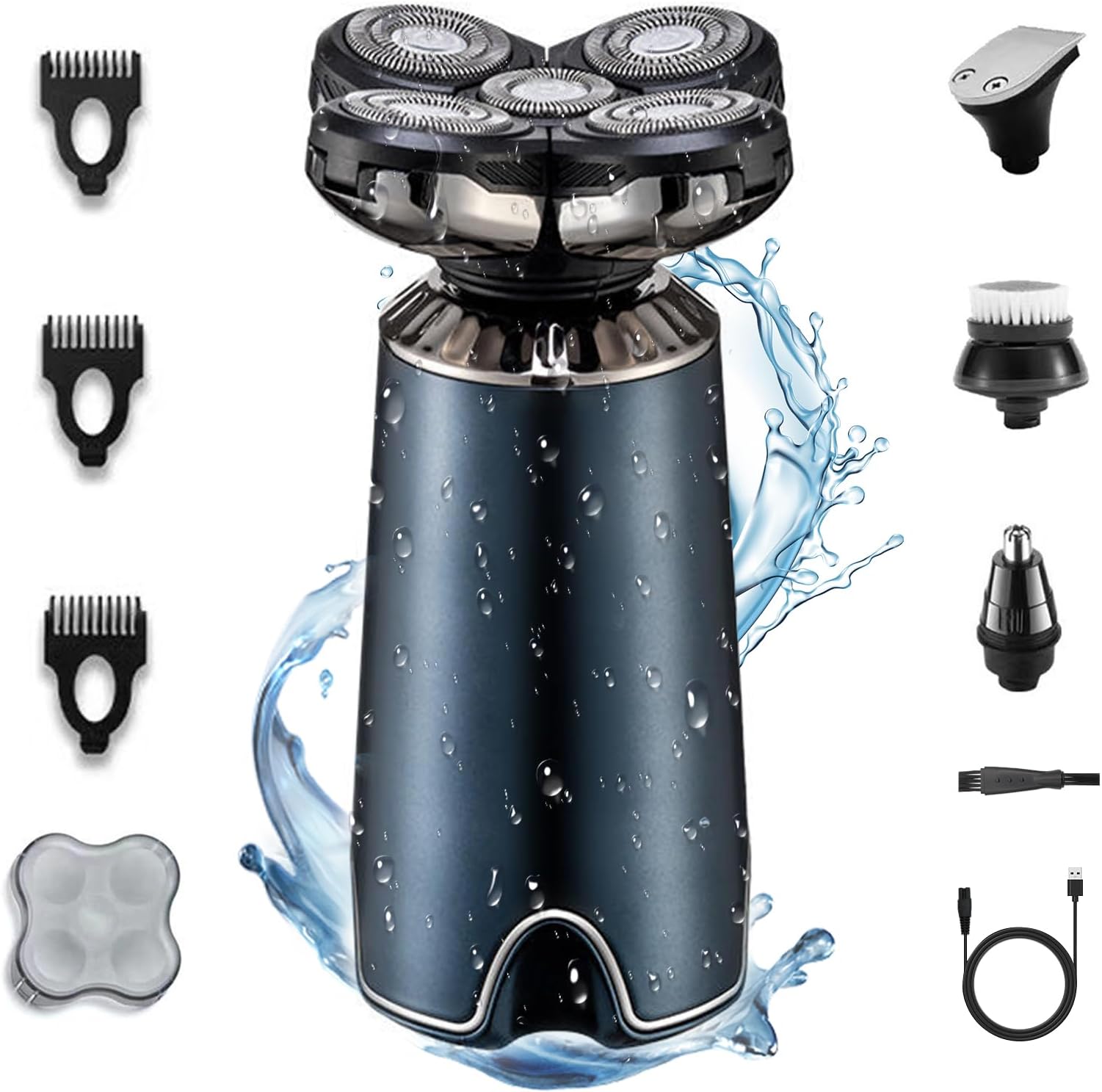 Amazon.com: Upgrade 7 Heads Men’s 5-in-1 Electric Head Shaver for Bald ...