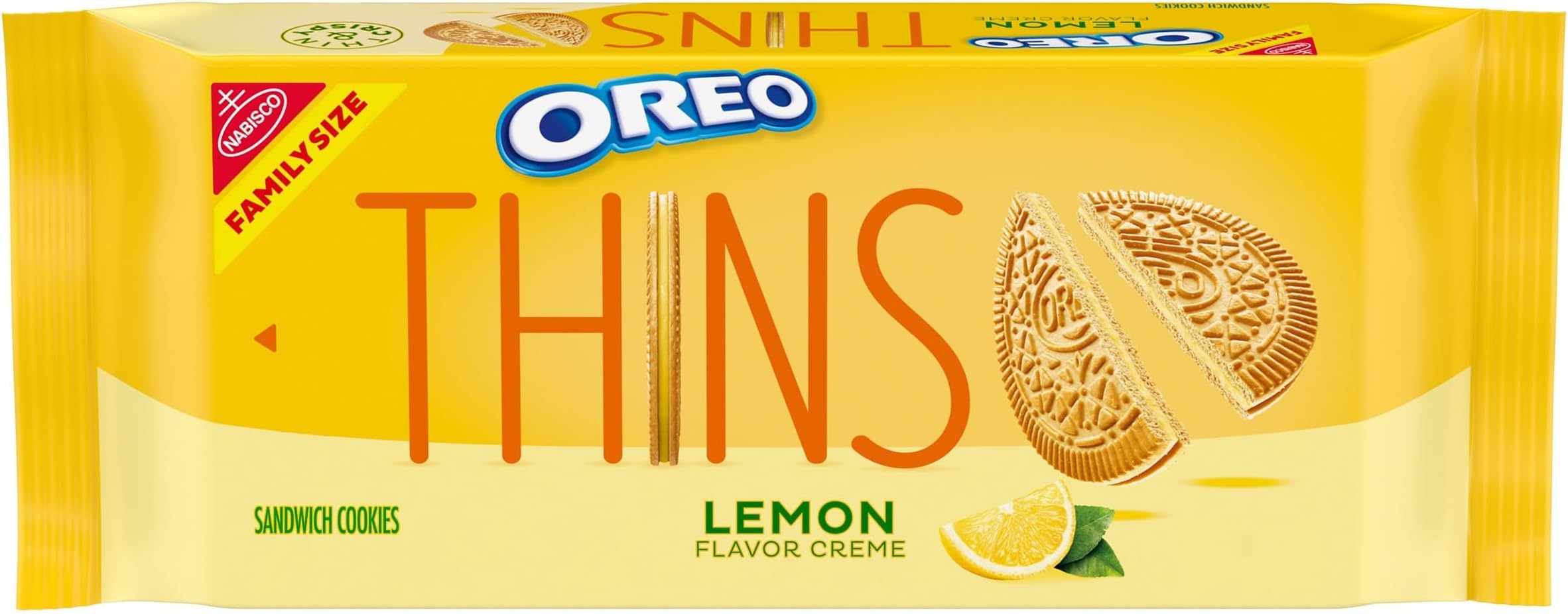 Amazon.com: OREO Thins Lemon Creme Sandwich Cookies, Family Size, 11.78 ...