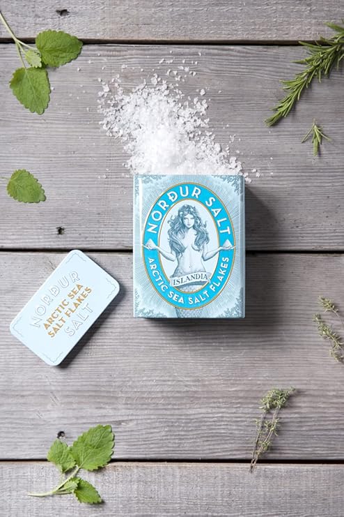 Amazon.com : Nordur Salt Arctic Sea Salt Flakes Tin Plain 8.8 OZ ...